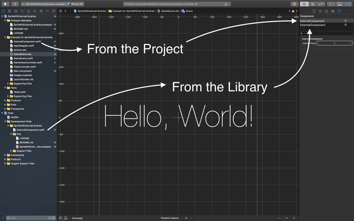 External Libraries with the SpriteKit Visual Editor - Simon Fairbairn's Cyberspace Weblog